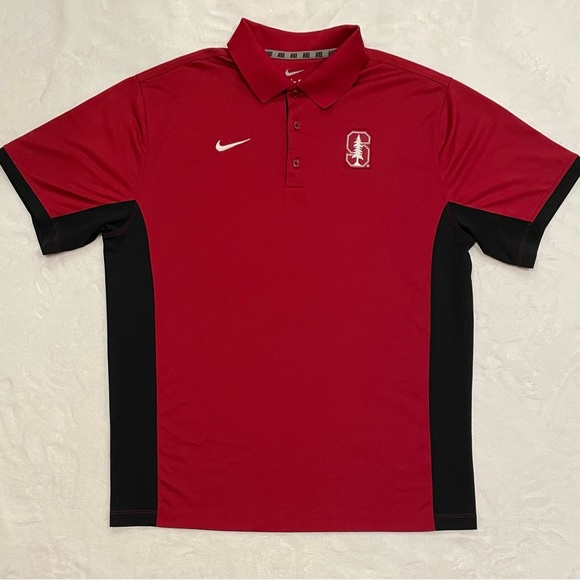 Nike | Shirts | Nike Team Drifit Stanford Cardinal Red Golf Polo Shirt ...